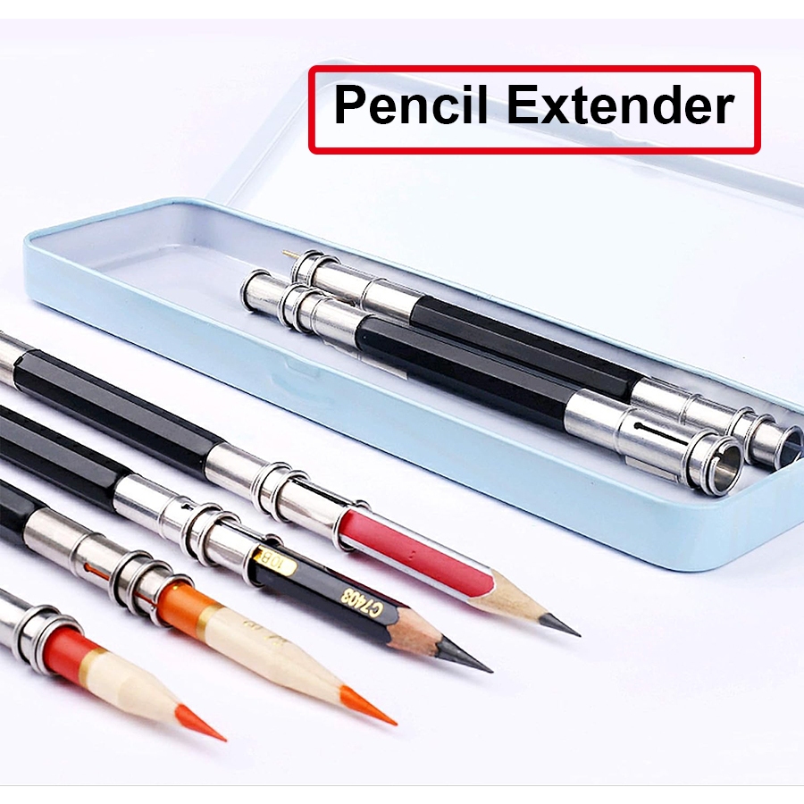 Pencil Extender , Adjustable Dual Metal Head Pencil Extension Holder ...