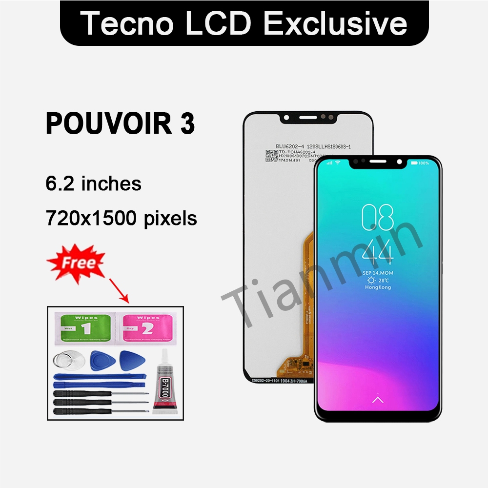 Tecno Pouvoir 3 LCD Original Touch Screen Assembly Replacement | Shopee ...