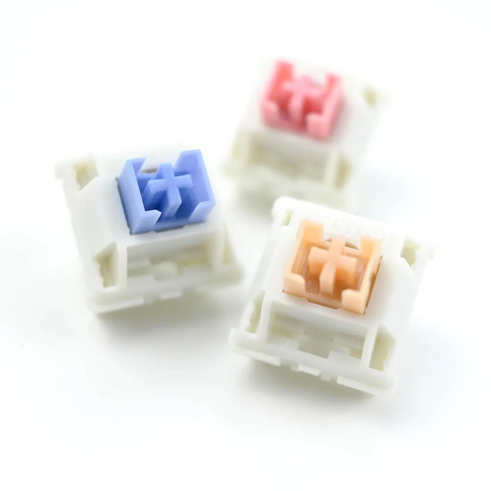 Outemu Cream Blue Pink Yellow Switches Lubed Mechanical Keyboard Switch 5Pin Silent Tactile ...