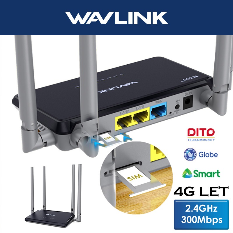 WAVLINK N300 4g LTE Wifi Modem With SIM Slot CPE Wireless Router High ...