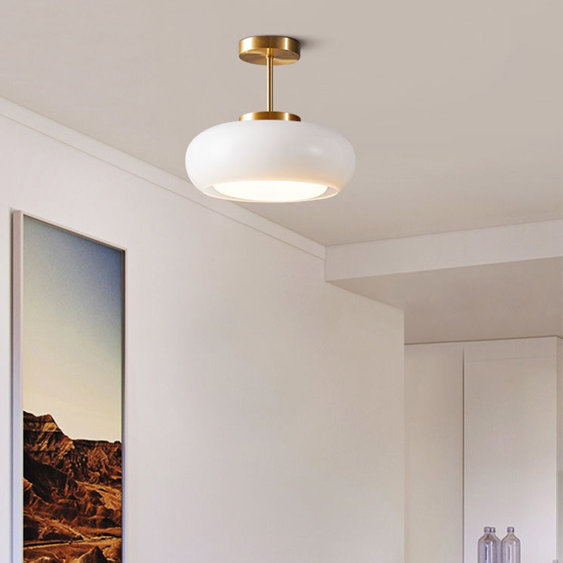 AIMI Vintage Brass Glass Pendant Light Bedroom Ceiling Light Japanese ...