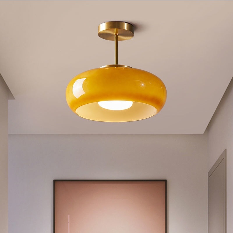 Bauhaus Orange Glass Ceiling Light Modern Chandelier Mid Century ...