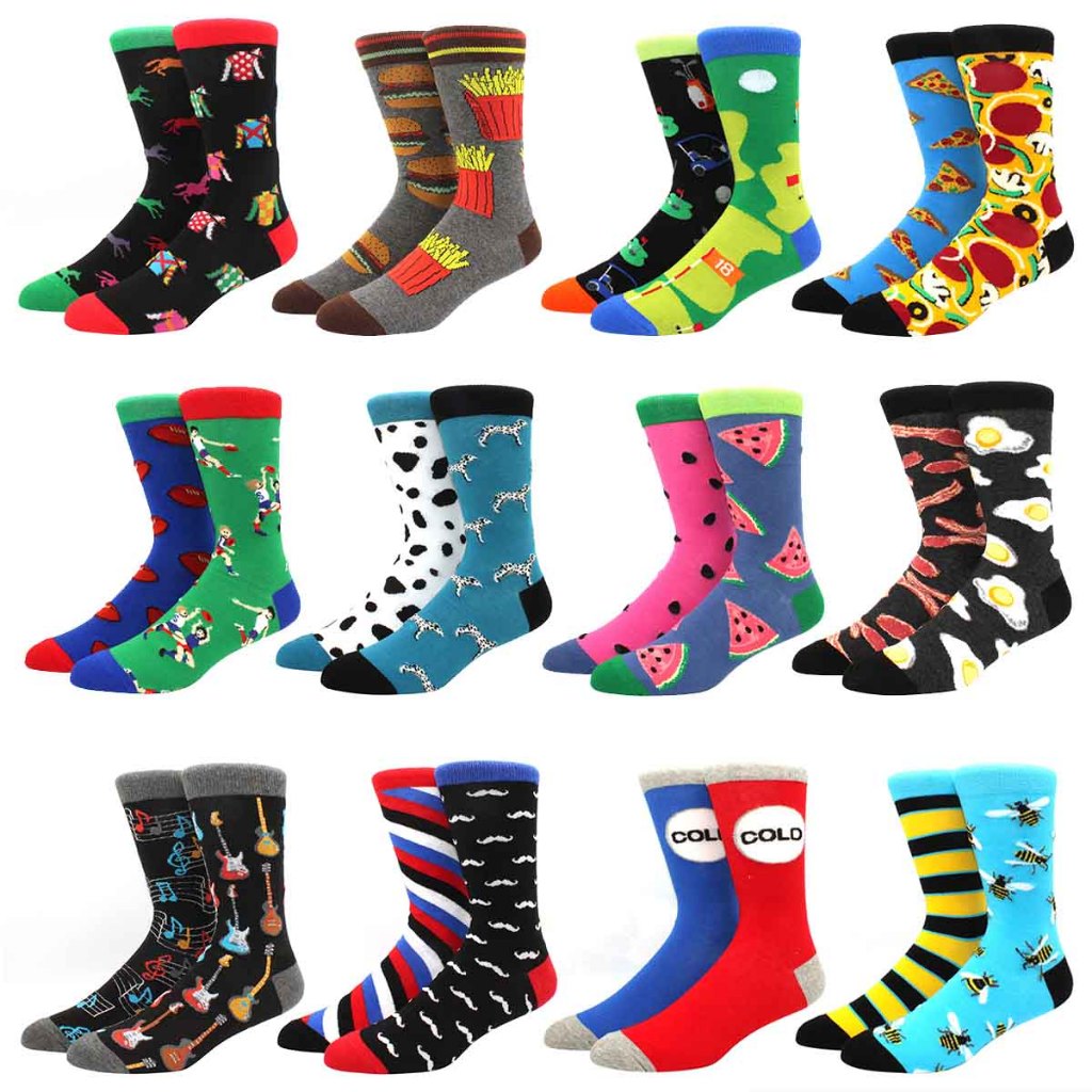 Men's mid rise socks AB asymmetrical women's animal series fashion ...