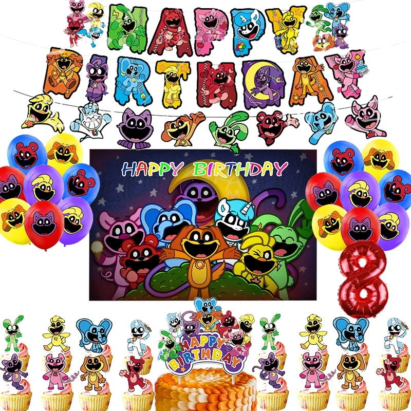 Smiling Critters Birthday Theme Party Decor Paper Banners Cupcake ...