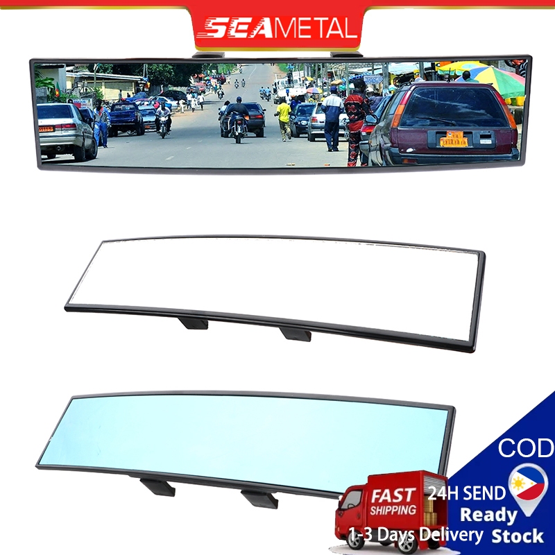 SEAMETAL Car Curved Rear View Mirror Angle Panoramic 300mm Large Vision ...