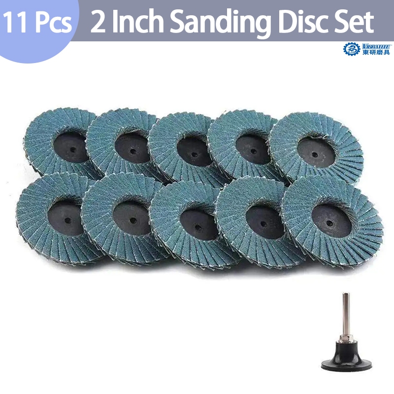 11 Pcs 2 Inch 40/60/80/120 Grit Flap Disc, Quick Change Zirconia ...