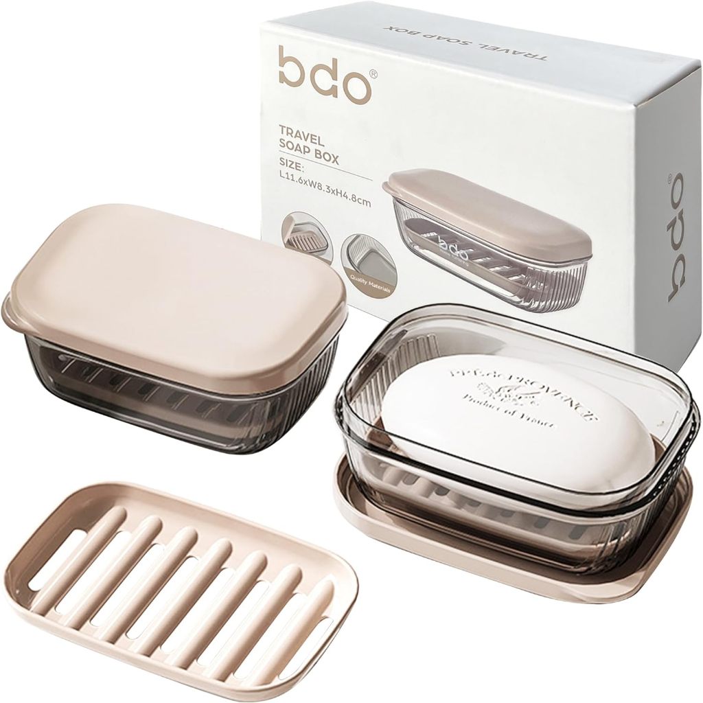 Portable Leakproof Soap Case with Drain and Cover for Traveling , Dish ...