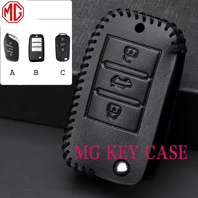 MG 3Buttons Genuine Leather Key Cover For MG ZS /MG VS/MG HS/MG ZS EV ...