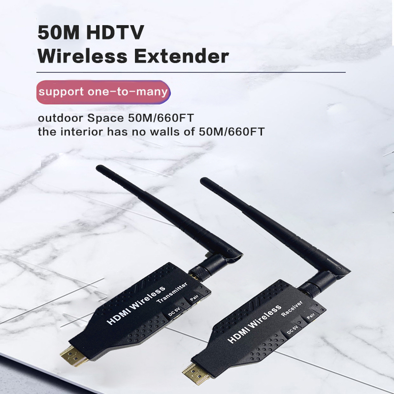 50M HDMI Extender | 1080P/4K Wireless HDMI Extender 5GHz 50 Meters ...
