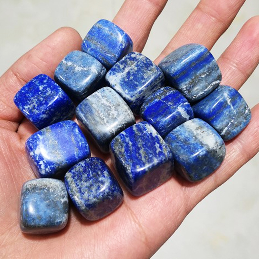 100gram/pak Natural Lapis lazuli Square Tumbled Stone Crystal Healing ...