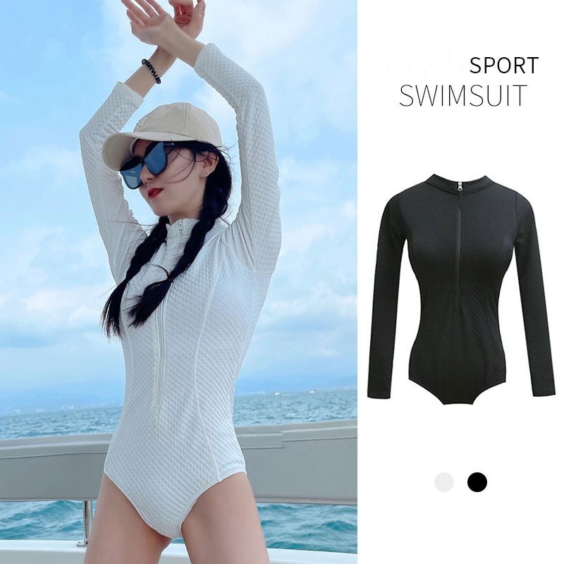 Women's One Piece Swimsuits Long Sleeve Rash Guard UV Protection ...