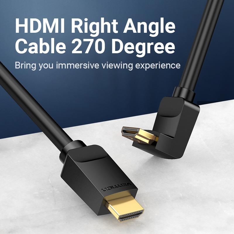 Vention HDMI Cable Right Angle 90 Degree Elbow HDMI 2.0 Cable 4K Ultra ...