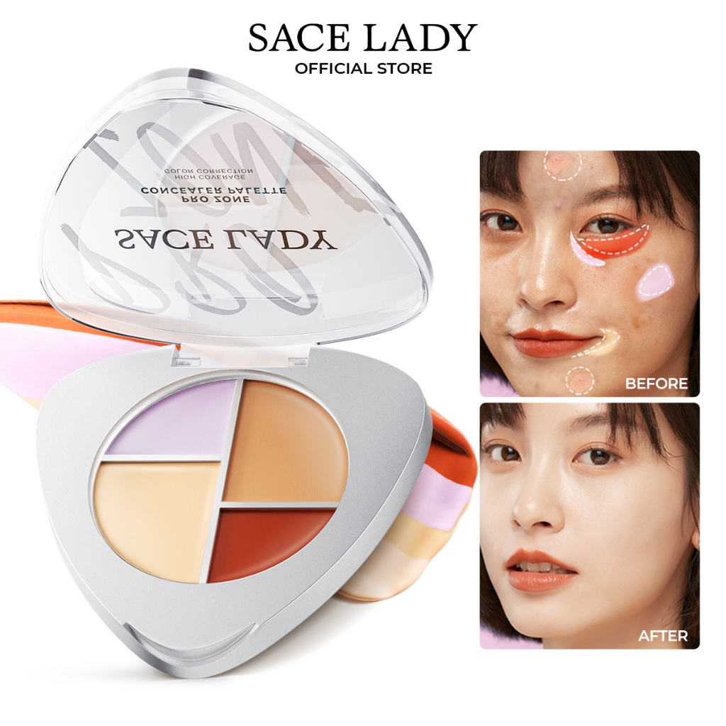 SACE LADY Concealer Cream 4 Color Color Correction Long Wearing Full ...