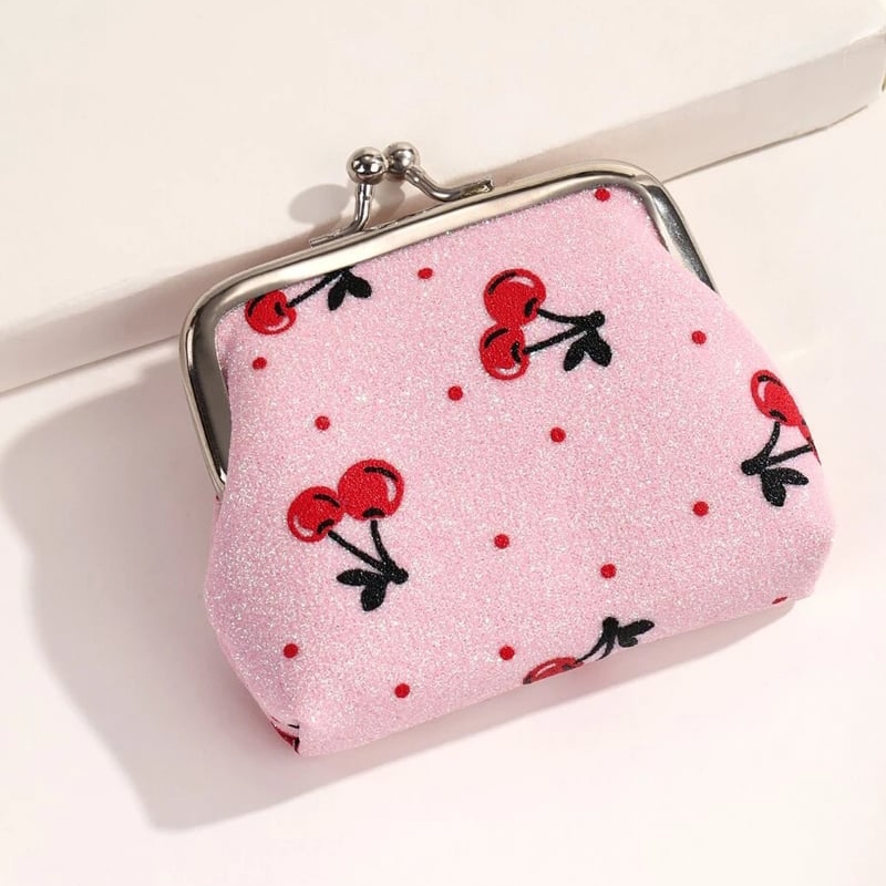 Mini Cherry Coin Purse Light Stylish Classic Kiss-Lock Pocket Purse for ...