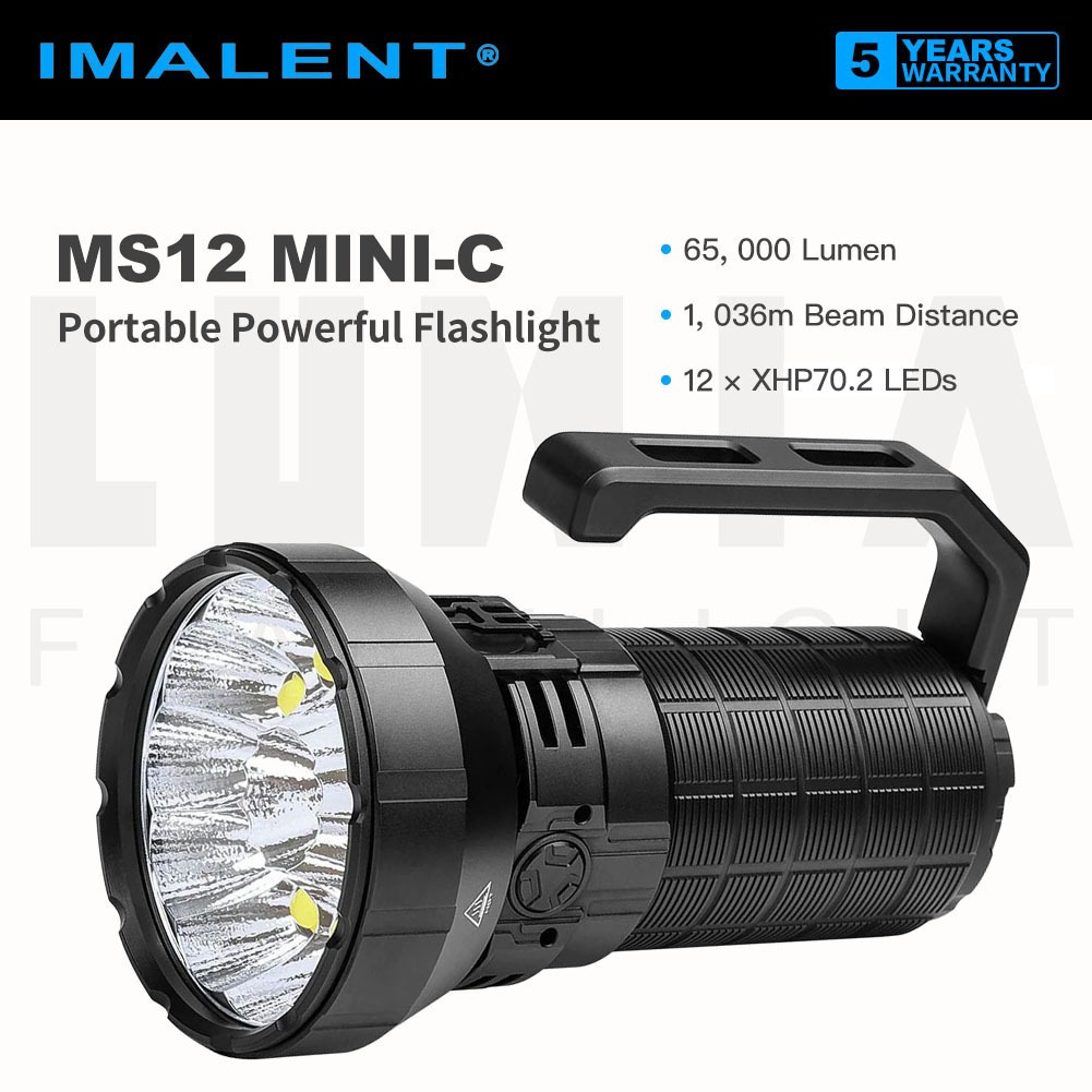 IMALENT MS12 MINI-C Rechargeable High Power Portable Flashlight ...