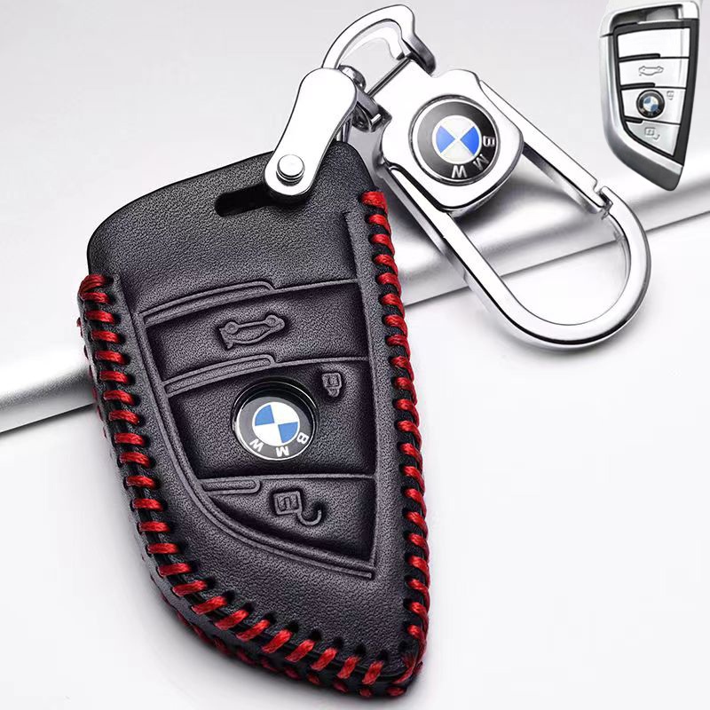 New Genuine Leather Smart Key Case For BMW X1/X2/X5/X3/ 5 series/525 LI ...