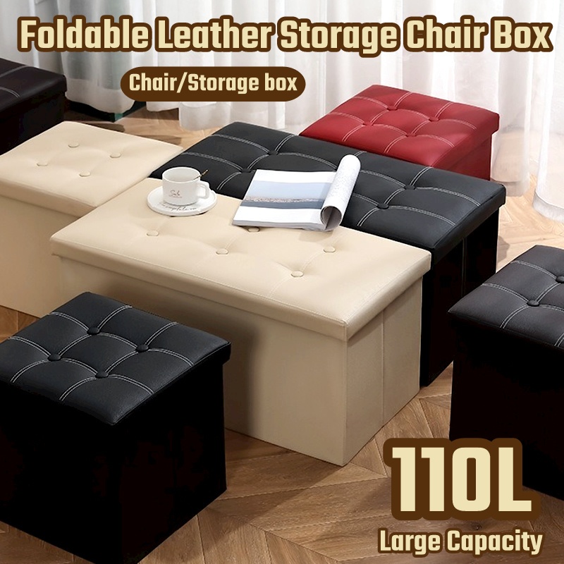 HAPPYFY Ottoman Sofa Storage Box Long Heavy Duty Foldable Organizer ...