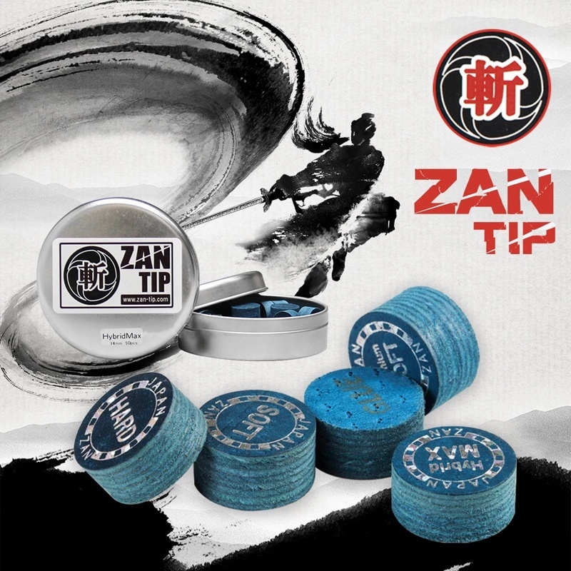 Original Japanese ZAN/Super ZAN Billiards Tip 14mm Leather Pool Cue Tip ...