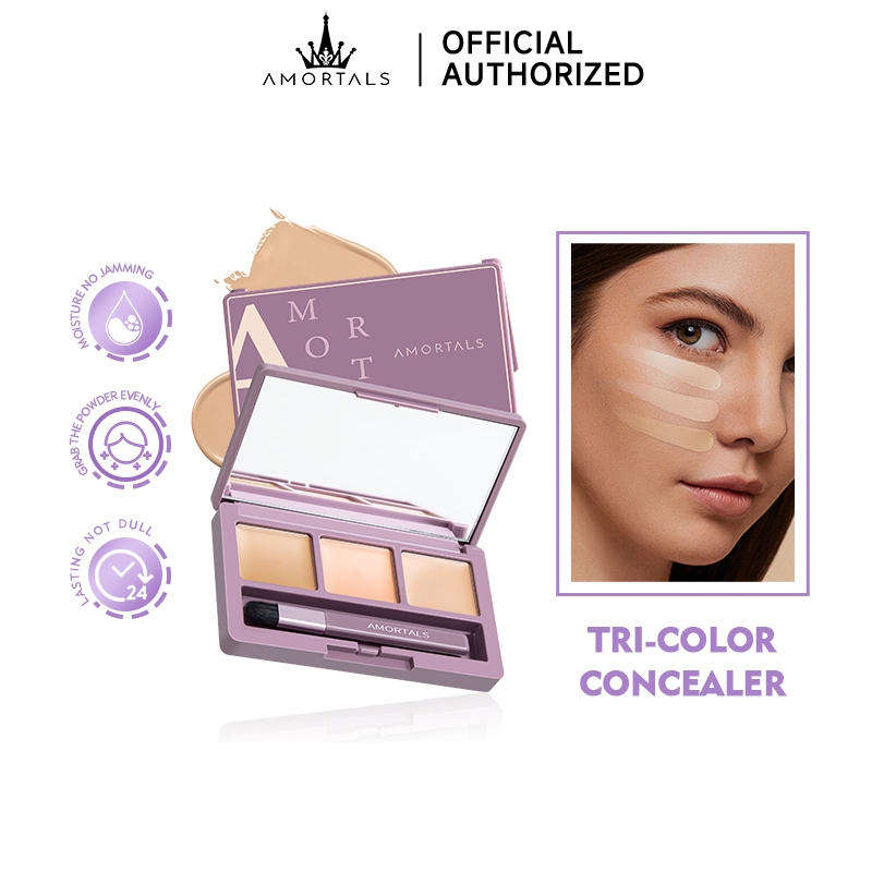 AMORTALS beautifying 3-color concealer Palette Cream Texture Covers ...