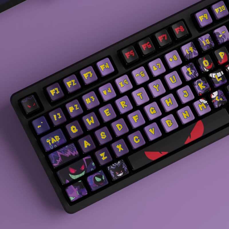 【Keycap Only】Pokemon Gengar Keycap 122 keys Four Side Transparent OEM ...