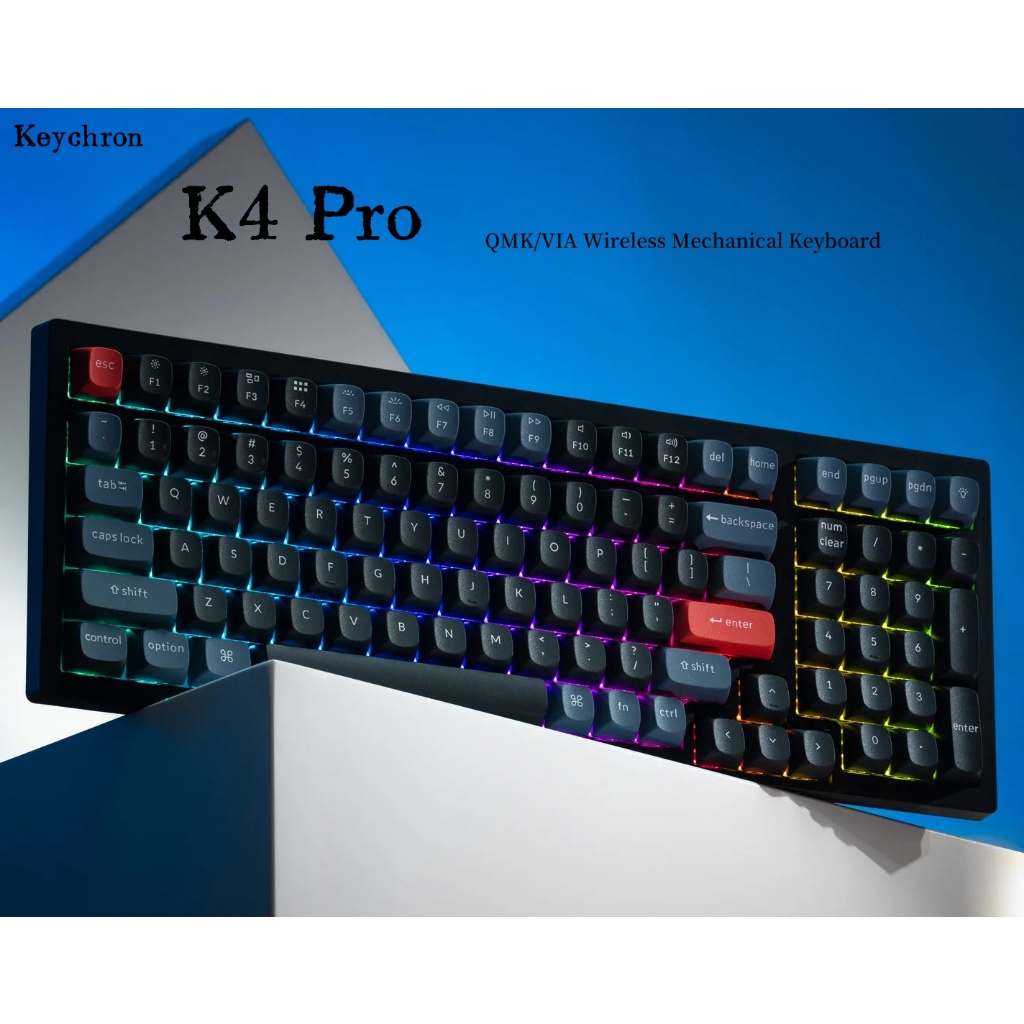 Keychron K4 Pro (96% layout) Custom Wireless Mechanical Keyboard, 96 ...