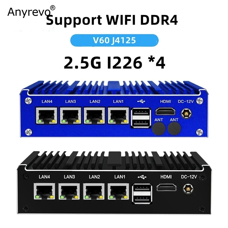 Fanless MINI PC Firewall Appliance Intel Celeron J4125 Soft Router Quad ...