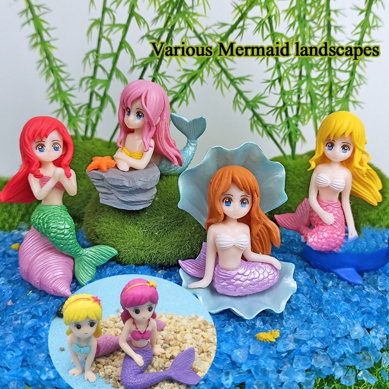 Mermaid Mini Model Figurine Miniature Fairy Garden Bonsai Aquarium ...
