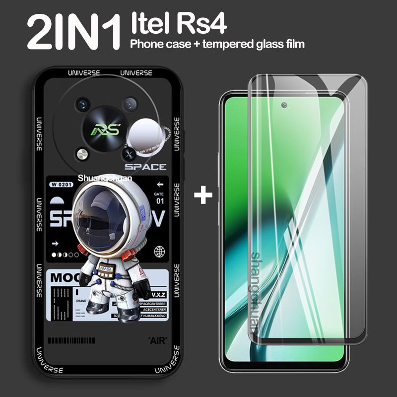 For Itel RS4 phone case and Rs4 tempered glass film 2in1 Trendy Brand ...