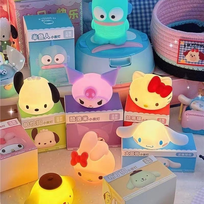 Kawaii LED Night Light Anime Sanrio Hello Kitty Kuromi Cinnamoroll ...
