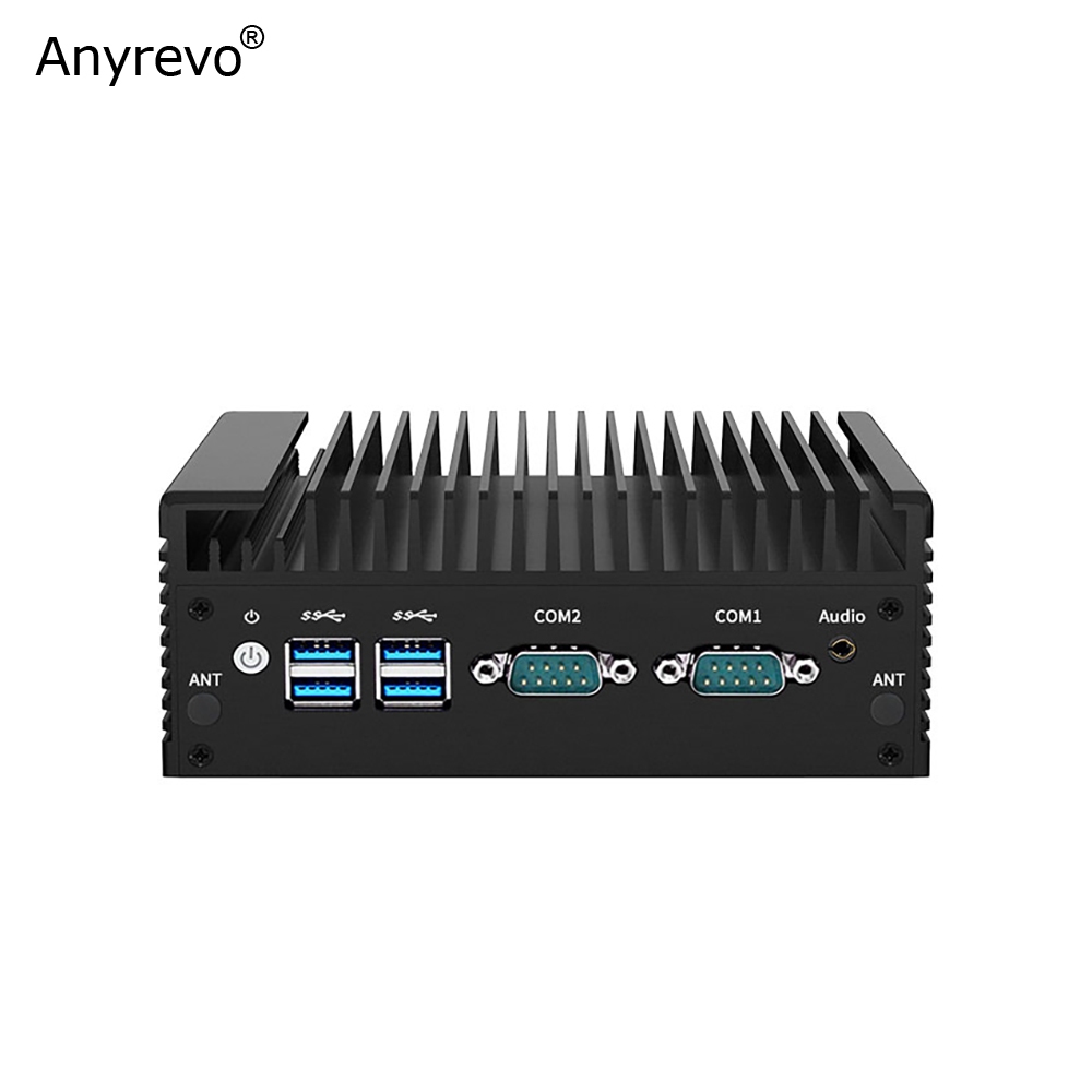 Fanless Mini PC Intel Core i7-7500U Dual Core Computer Dual LAN 2*RS232 ...