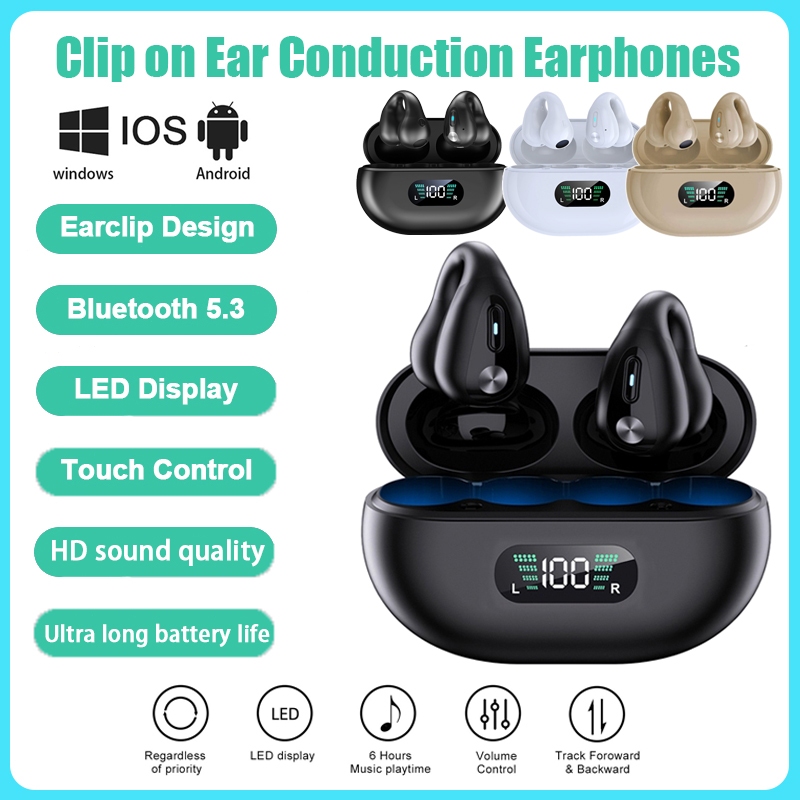 【Fast Delivery】TWS Q80 5.3 Wireless Bluetooth Earphones Bone Conduction ...