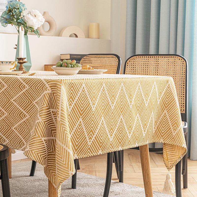 4-10 Seaters Rectangular Linen Tablecover Waterproof Anti Scratch ...