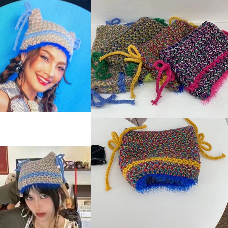 New Fashion bini colet cap Bow knot Knitted hat for women bini cap ...