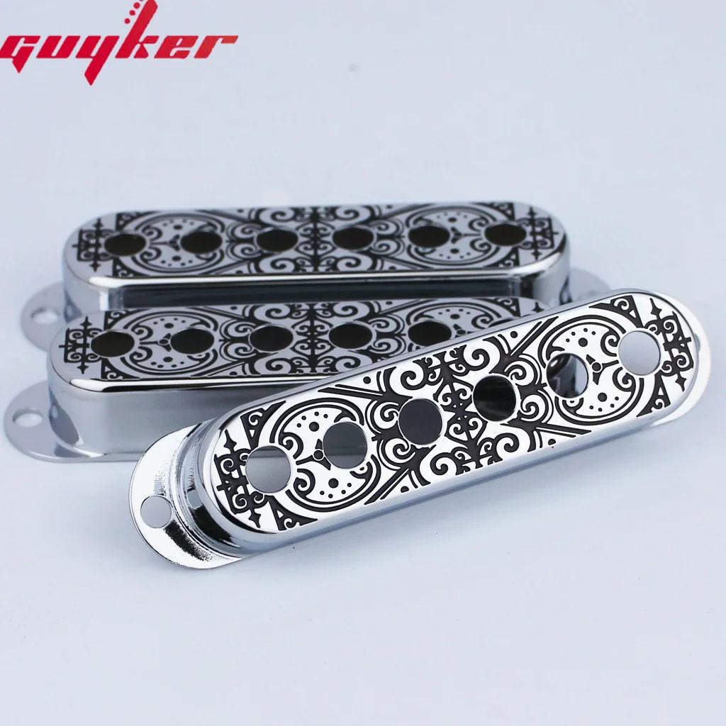 3pcs Single Coil Guitar Pickup Copper Cover Pole Spacing 52mm Window ...