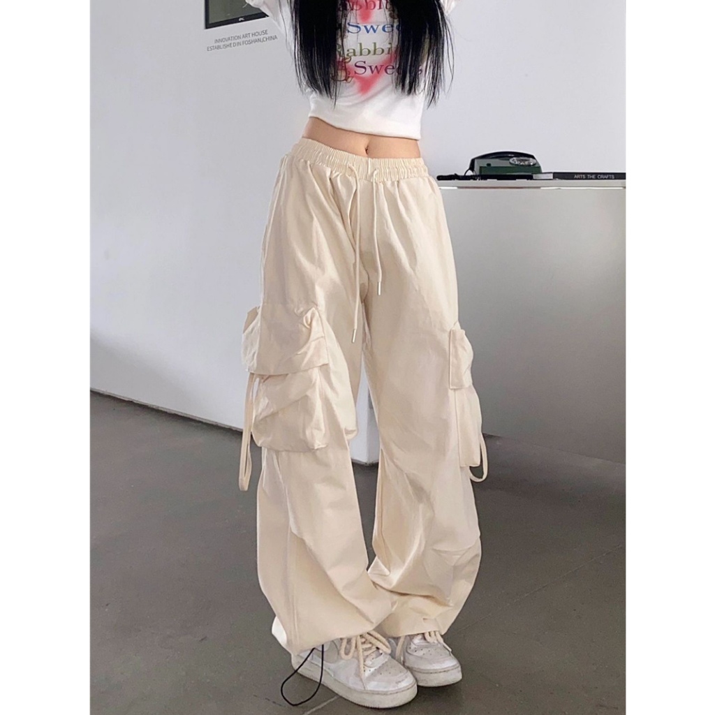 Cargo pants for women parachute pants Swag Jogger with String Taslan Fabric | Shopee Philippines