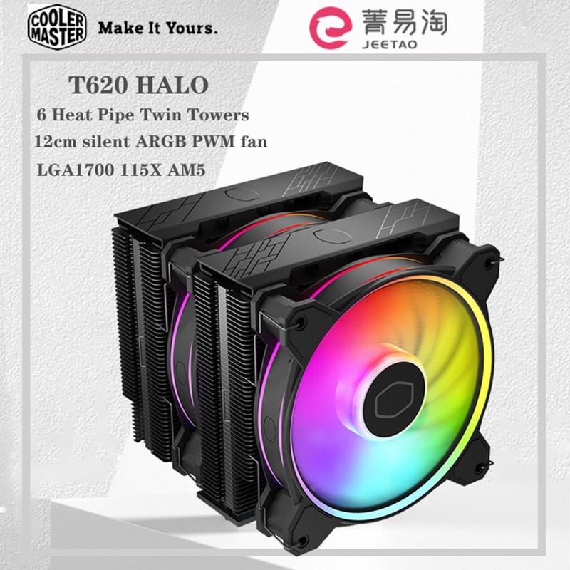 Cooler Master T620 HALO CPU Cooler Double Tower 6 Heat Pipe Halo 5V ...