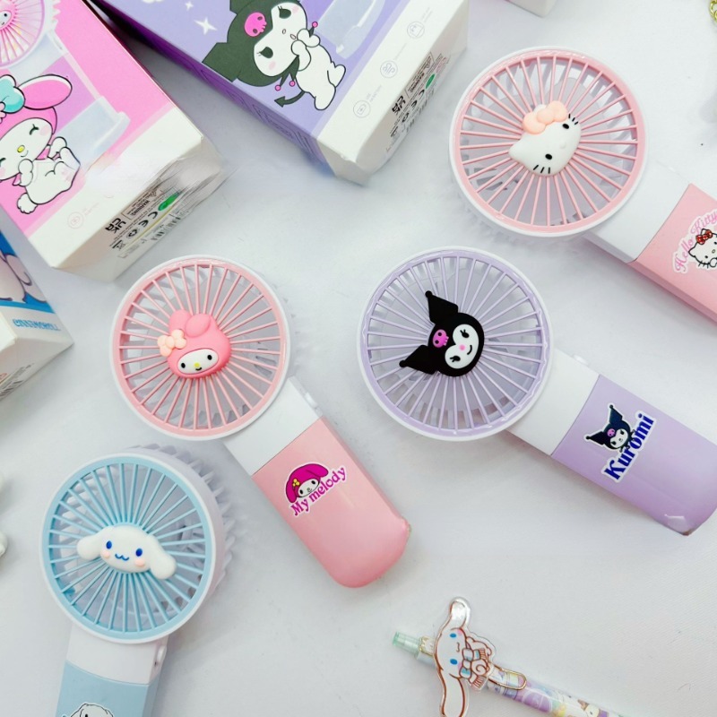 Sanrio Cute Mini Fan Rechargeable Small Desk Fan with Base Cute ...
