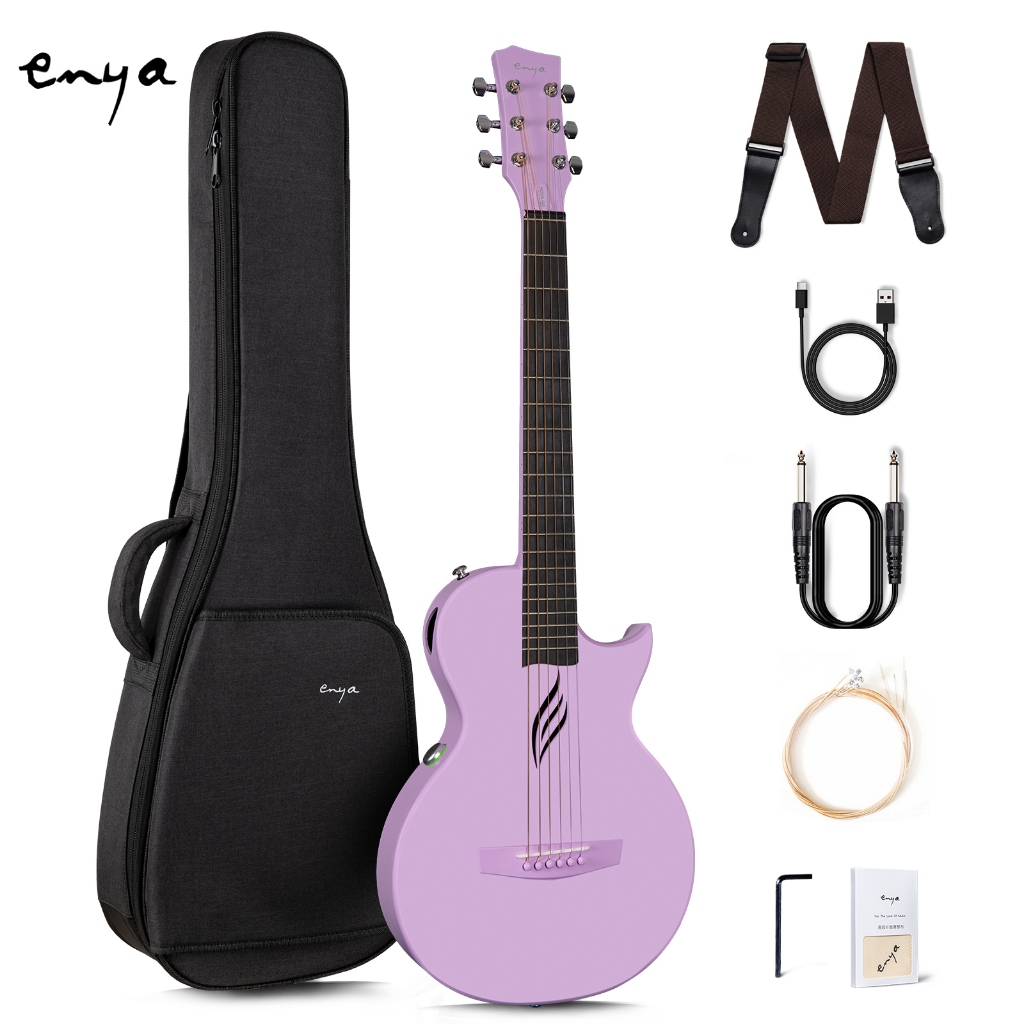 Enya NOVA Go SP1 Carbon Fiber Acoustic Electric Guitar with Smart AcousticPlus 35 Inch Travel ...