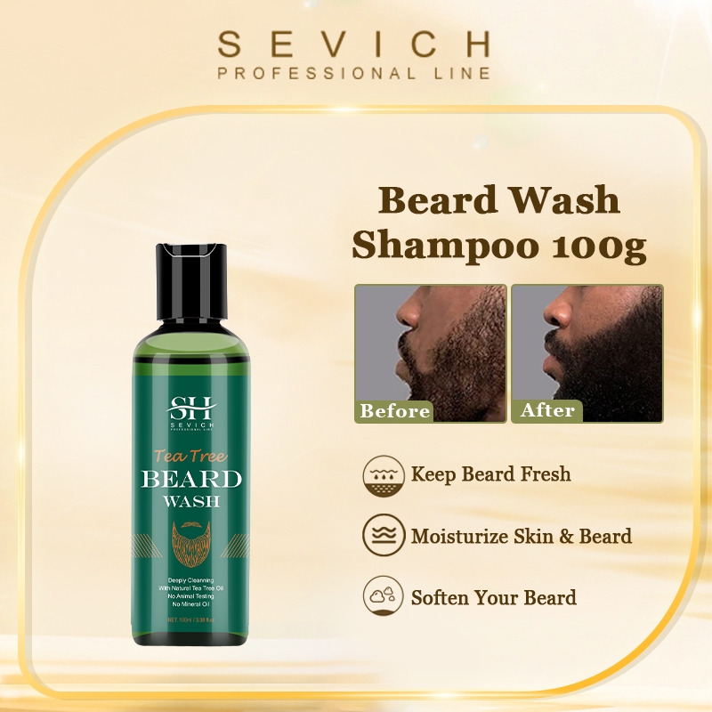 SEVICH Beard Tea Tree Shampoo Deep Cleanser Clean and Refreshing 100ml ...