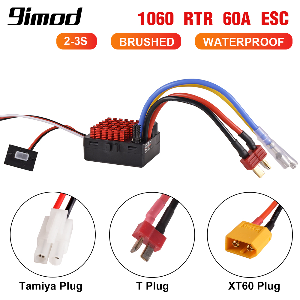 9IMOD 1060 RTR 60A ESC Brushed Electronic Speed Controller 2-3S LiPo ...