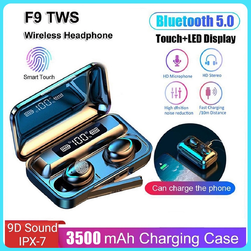 【Fast Delivery】F9 TWS Bluetooth F9 Earphones 5.0 9D HiFI Sound Wireless ...