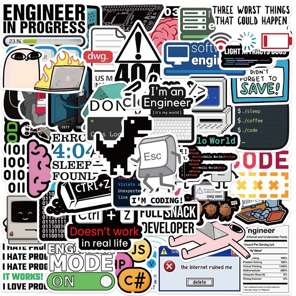 50 pcs Program Ape MEME stickers Graffiti Cartoon Skateboard Waterproof ...