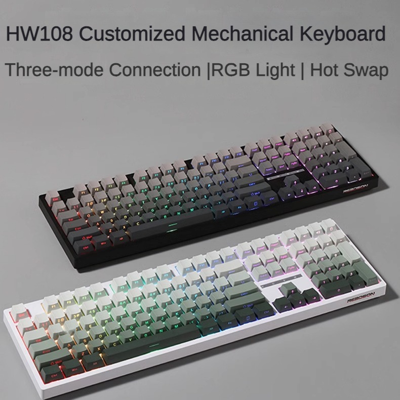 2024 New! Lychee gaming HW108 108-key South Facing LED RGB mechanical ...