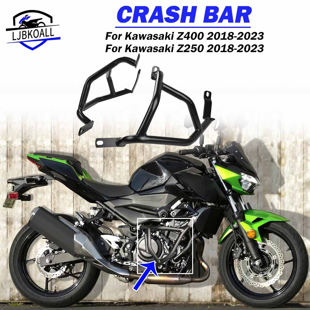 LJBKOALL Z250 Z400 Motorcycle Crash Bar Bumper Engine Guard Frame ...