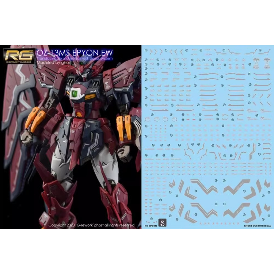 YAN Ghost RG 1/144 Epyon Water Slide Decal | Shopee Philippines