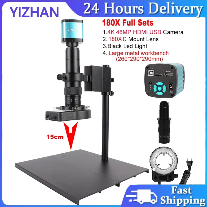 【YIZHAN】4K 48MP Video Microscope HDMI USB Industrial Microscope Camera ...
