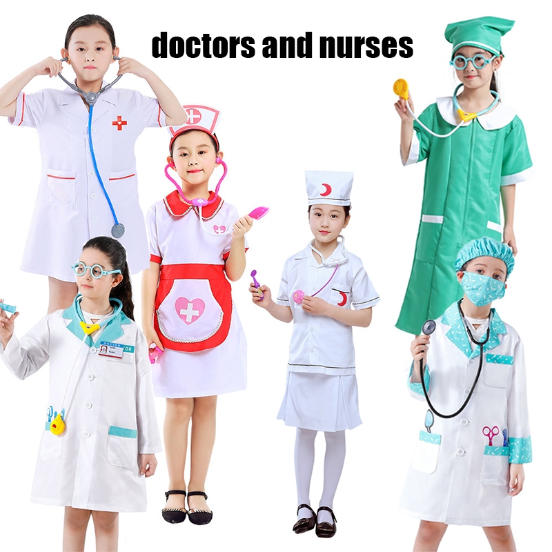 Doctor/nurse Career Costume for Kids Girl/Boy Surgeon Outfit Halloween ...