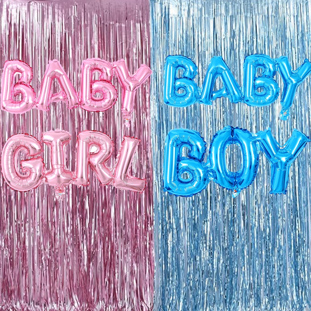 Rose Gold Silver Pink Blue Letter Foil Balloons Oh Baby Conjoined ...