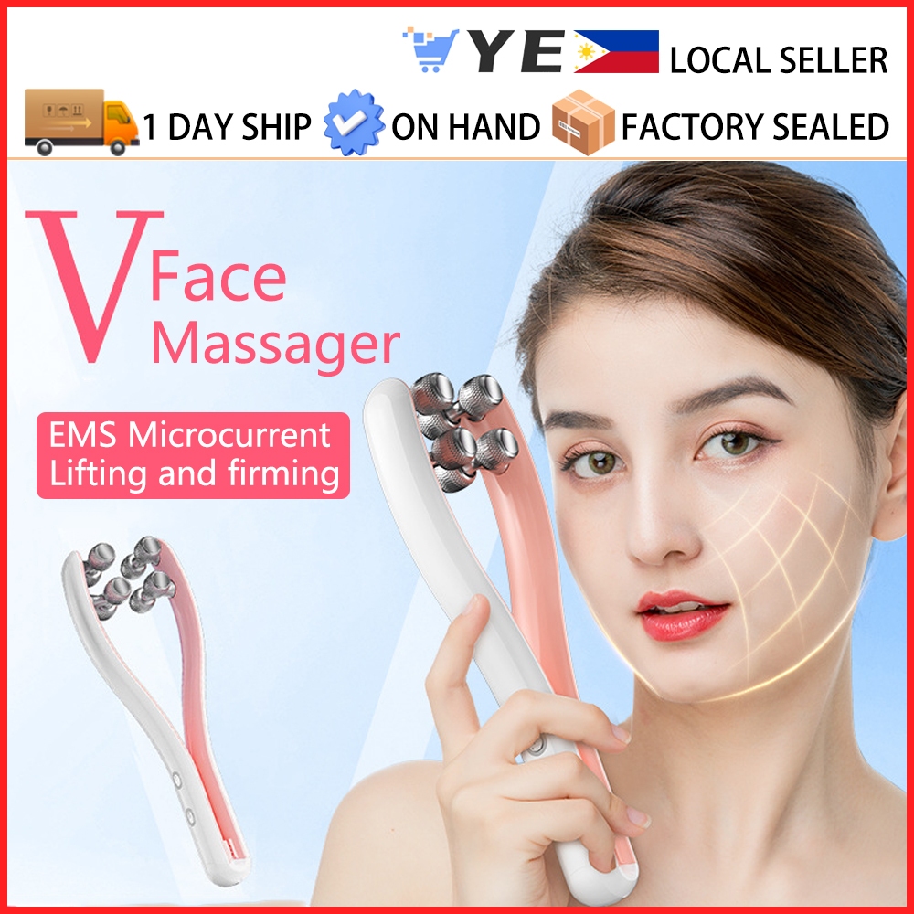 EMS Microcurrent Facial Massager 3D Massage Roller Microcurrent Body ...