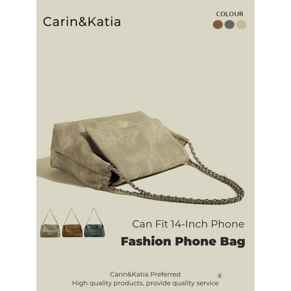 Carin&Katia Woman Sling Bag Multi-layer Large Capacity Zipper Shoulder ...